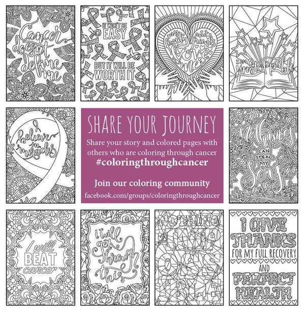 Cancer Coloring Book: 30 cancer positive affirmation - My CareCrew